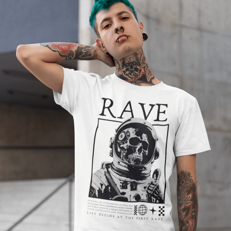 Spaceman Rave t shirt Tech Rave Shirts and Ravers Techno t shirts